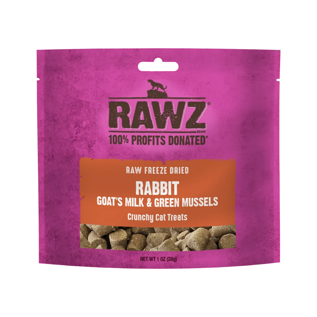 Raw Freeze Dried Rabbit, Goat's Milk & Green Mussels Crunchy Cat Treats ...